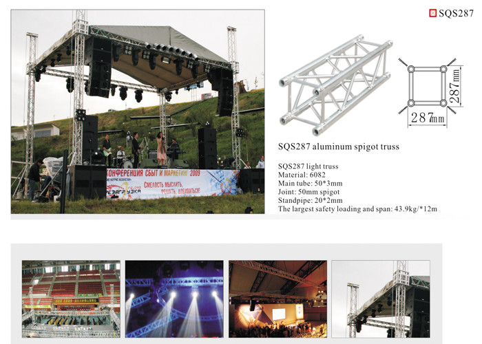Indoor Aluminium Spigot Box truss Pencahayaan panggung sistem rangka atap